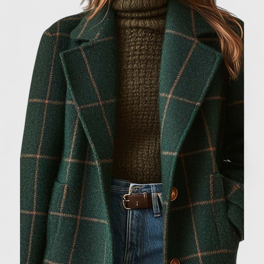 Fiona | Classic Check Coat – Harper & Olivia