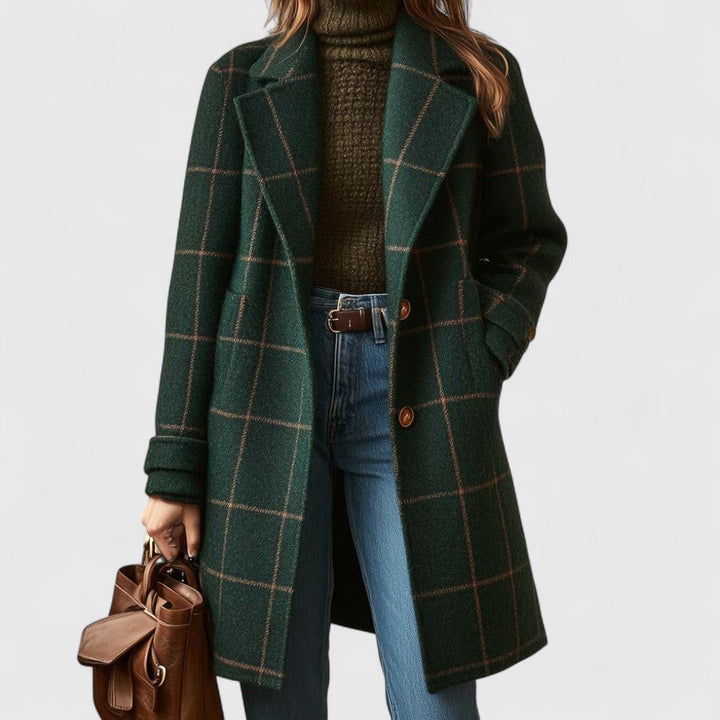 Fiona | Classic Check Coat – Harper & Olivia